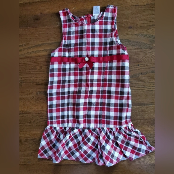 Gymboree | Dresses | Gymboree Girls 6 Red Brown Plaid Flannel Jumper ...